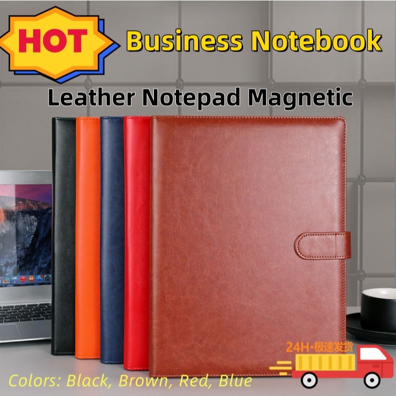 Business Notebooks PU Leather Notepad Magnetic A5 Magnetic Buckle ...