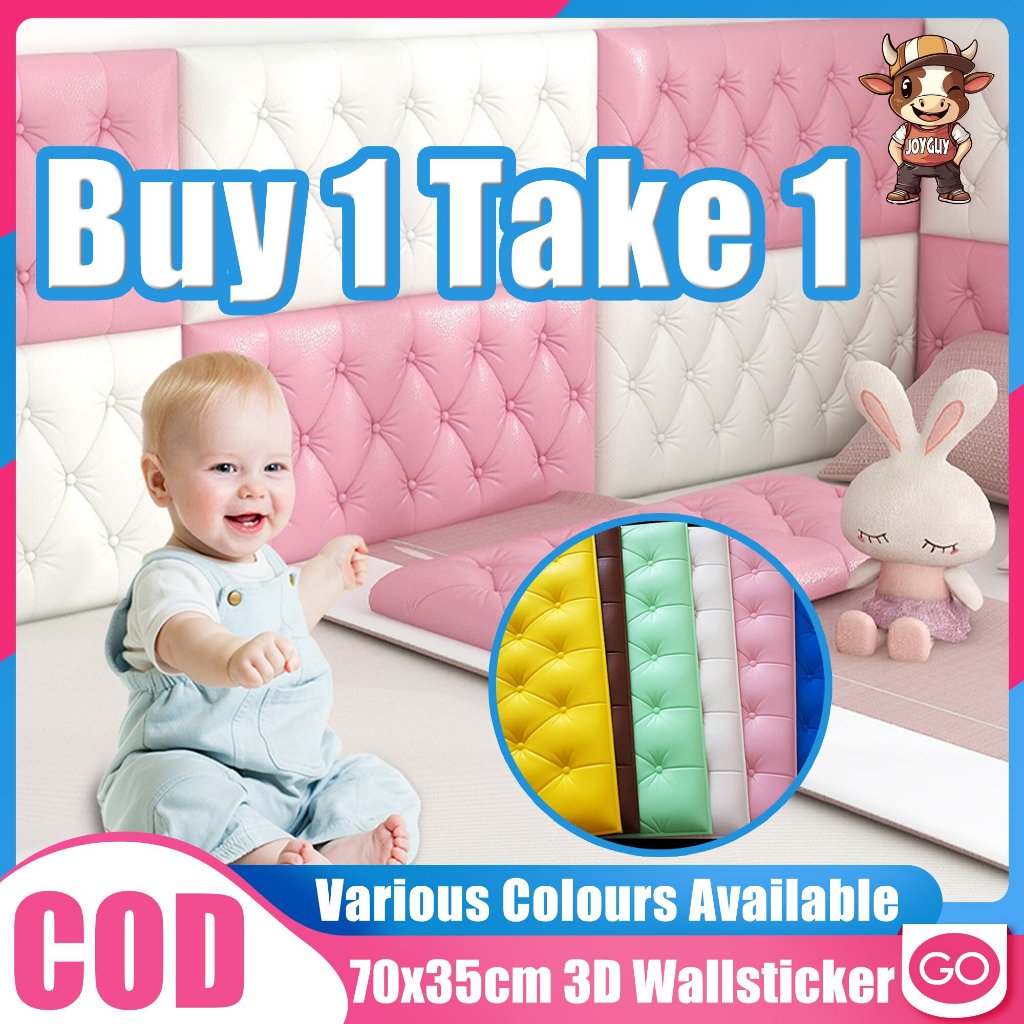 Baby Crash Pad 3D Self-adhesive Wall Sticker Board Headboard Cushion ...