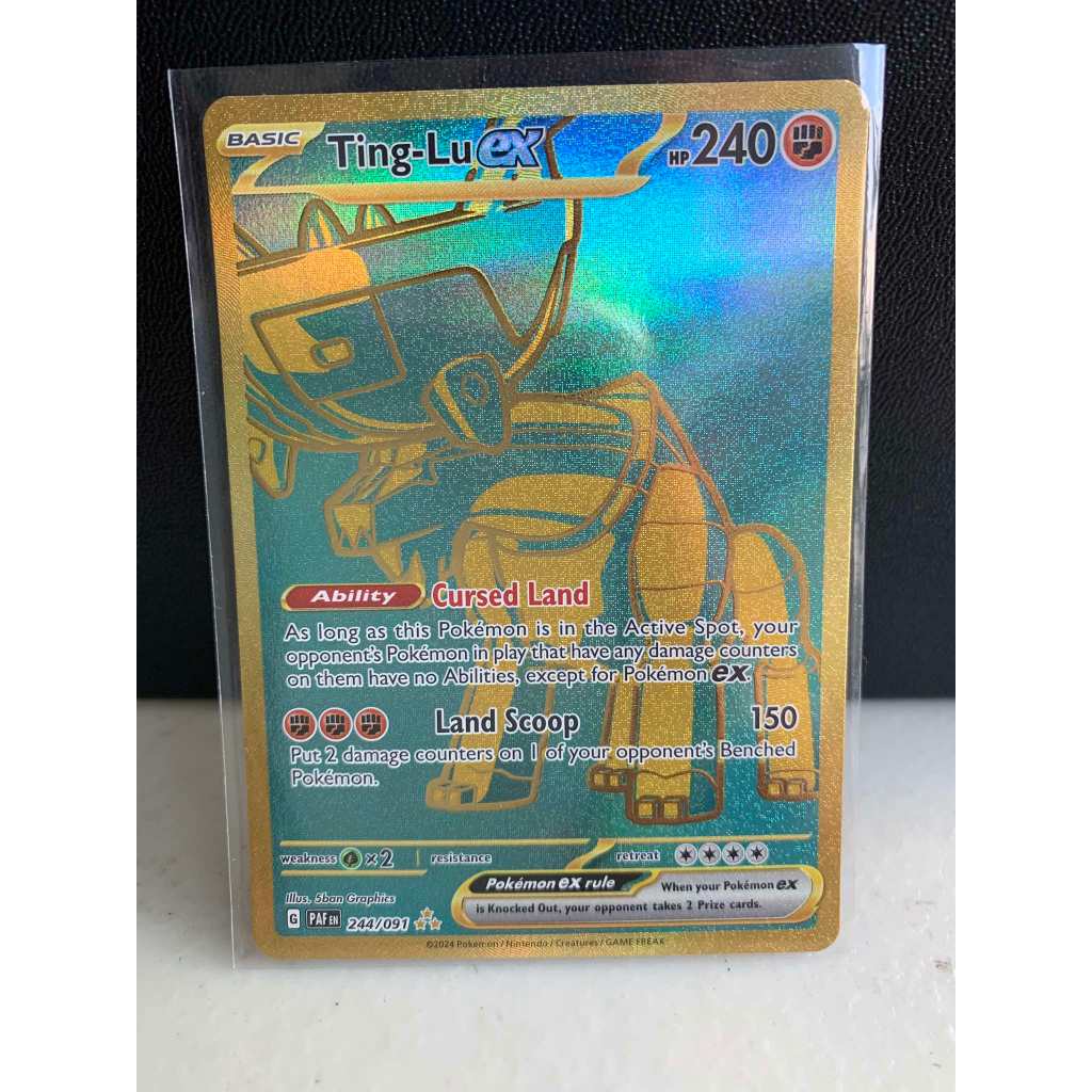 Pokemon TCG Ting-Lu EX244/091 Paldean Fates Full Art Illustration ...