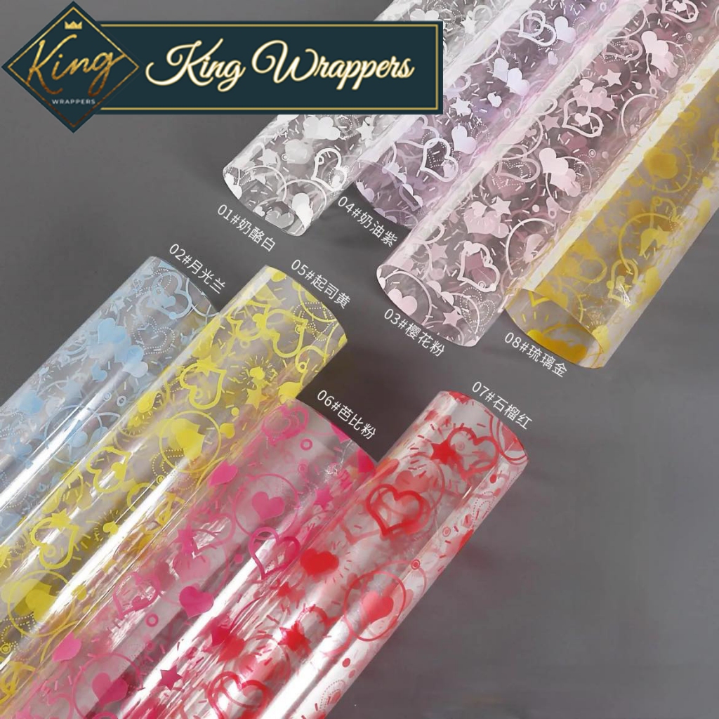 20pcs per pack Sweetheart OPP Flower Bouquet Wrapper Floral Wrapper ...