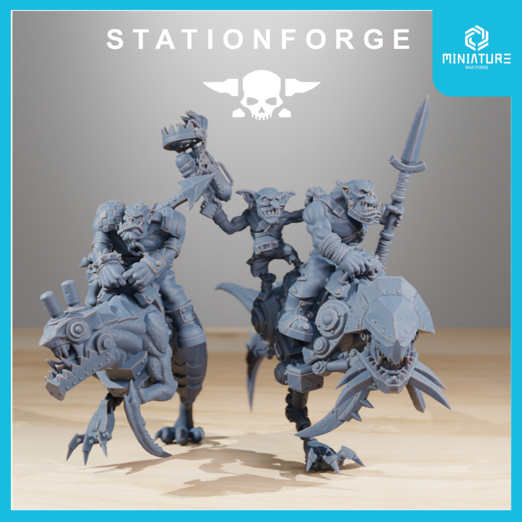 Station Forge | Orkaz Beast Rider SOLO Miniature w/75mm Base for ...