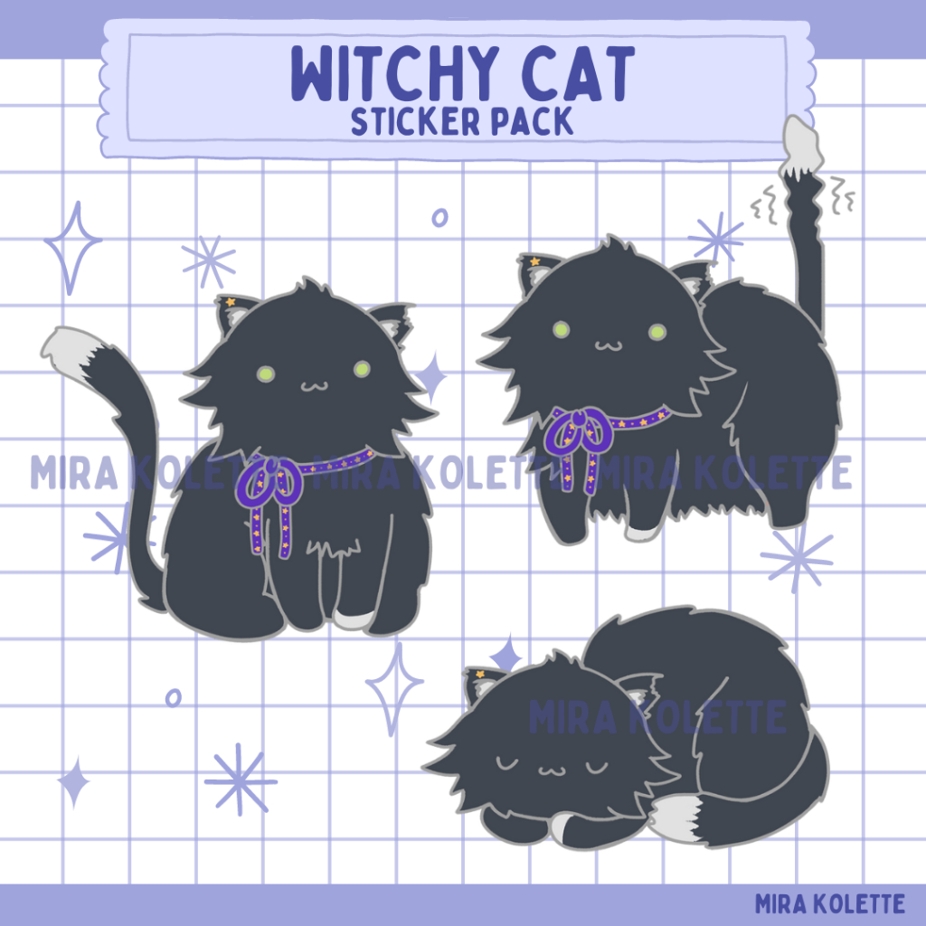 Witchy Cat Sticker Pack | Shopee Philippines