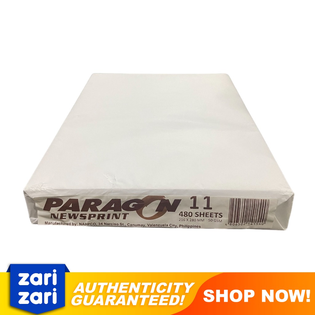Paragon Newsprint 50 GSM 480 sheets per ream Letter (Short) | Shopee ...