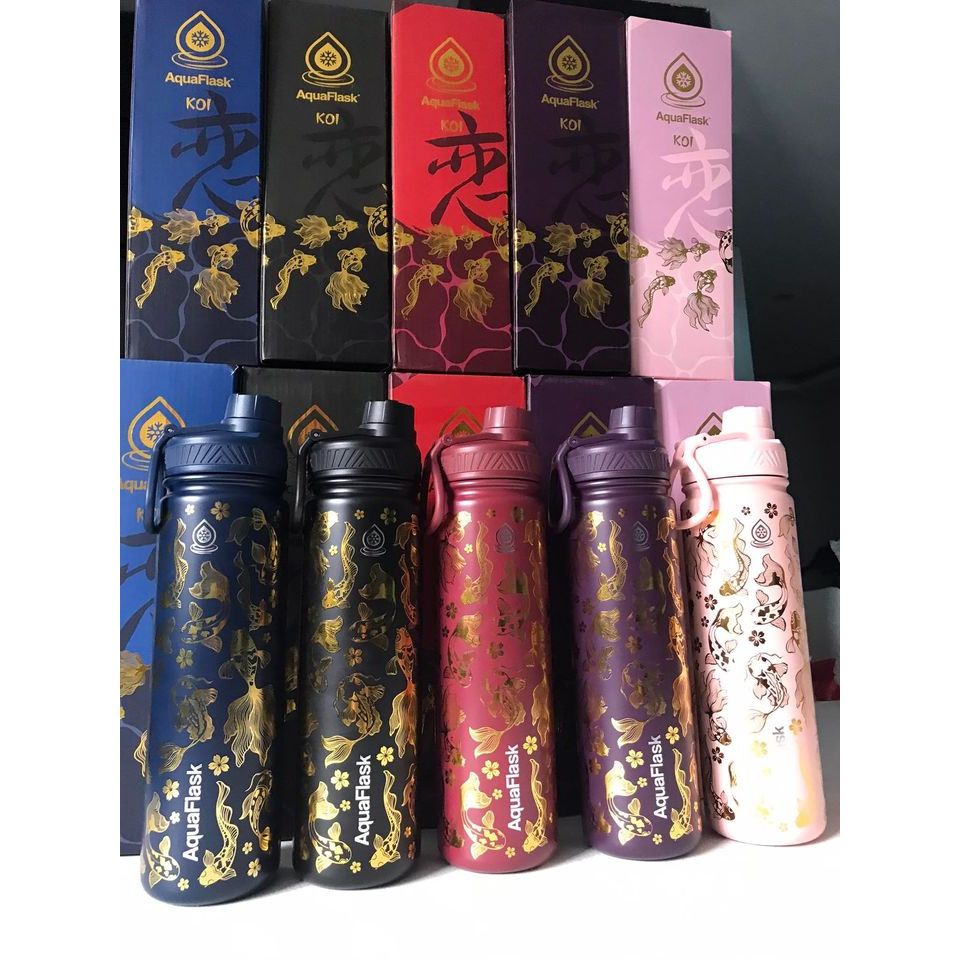 Aqua Flask Koi Color Wide mouth w/ spout lid Vacuum Insulated Stainless ...