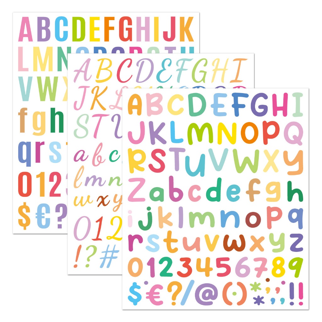 1inch diy cute ins Body colorful 26 Letter Sticker Number Alphabet ...