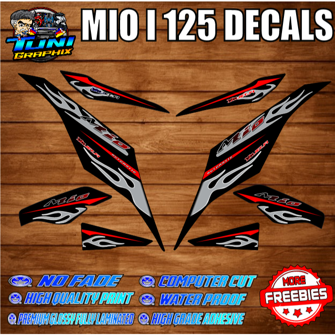 MIO I 125 FIRE TRIBAL STOCK DECALS (BLACK SERIES) with freebies ...