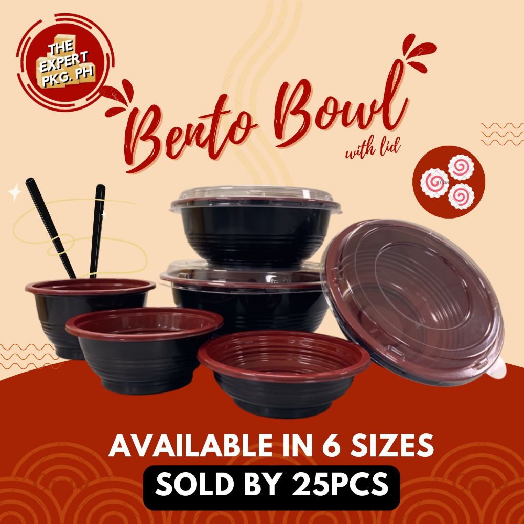 Japanese Bento Bowl | Thick Ramen Bowls with Lid [By 25's] 180ml 250ml ...