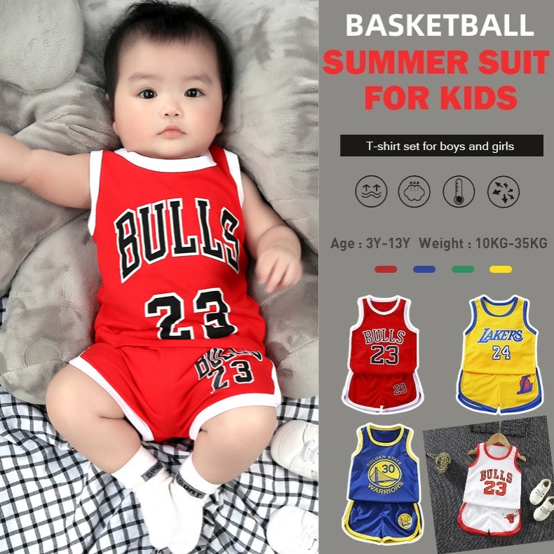 0-5Y Baby Terno for Boys 2pcs Basketball Jersey for Baby Boy Sleeveless ...
