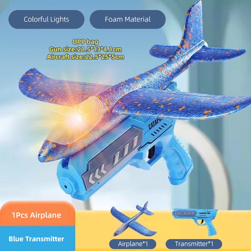 LED Plane Catapult Airplane Launcher Toy Foam Glider Launcher Gun Cool ...