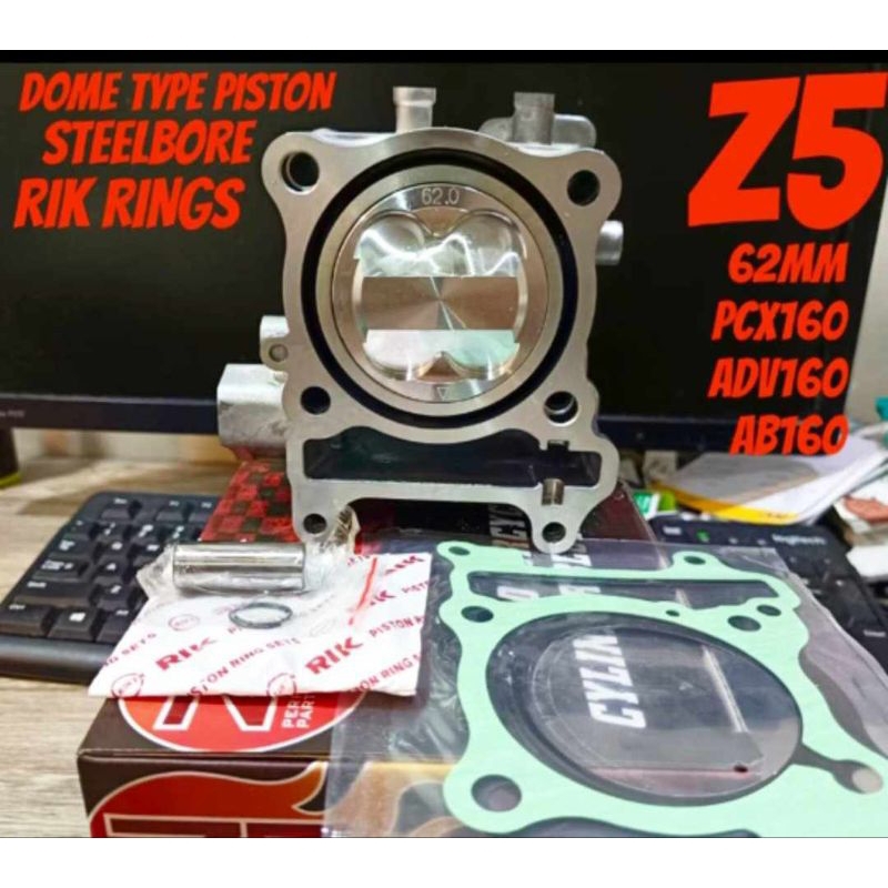 CLICK160 ADV160 PCX160 62 62MM CYLINDER BLOCK BORE KIT STEELBORE by ...