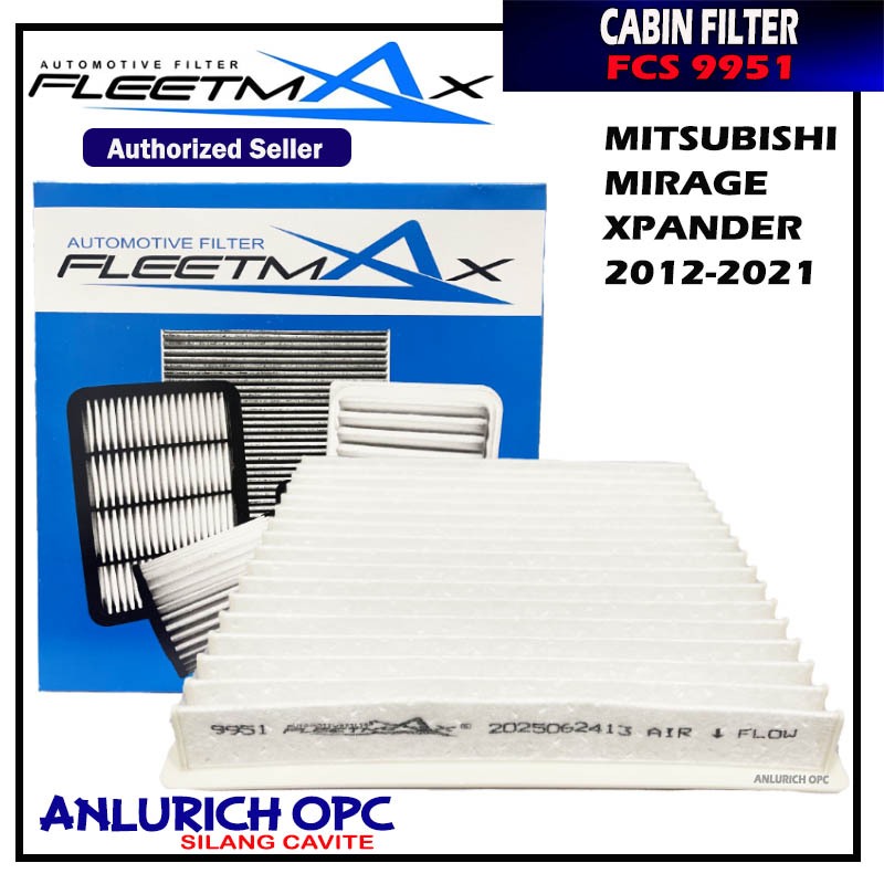 Fleetmax Cabin Filter for Mitsubishi Mirage, Xpander 2012-2021 FCS 9951 ...