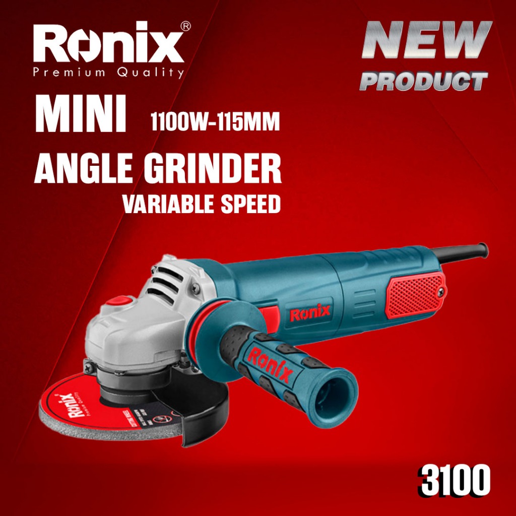 Ronix 3100 115mm (4.5”) Mini Angle Grinder 1100W - Variable Speed ...