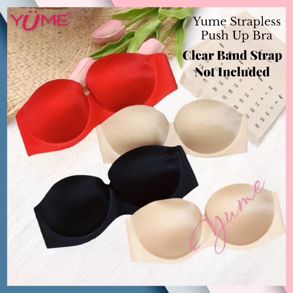 YUME HIGH QUALITY PUSH UP MAGIC BRA STRAPLESS BACKLESS SEAMLESS CLEAR BAND NOT INCLUDED YMB01 ...