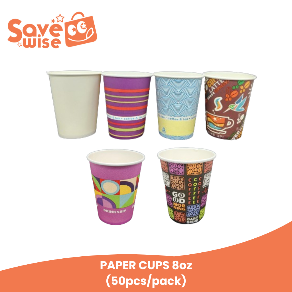 [6.5oz/8oz/10oz] Paper Cups (50pcs) – For Hot & Cold | Eco-Friendly ...