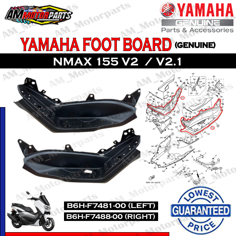YAMAHA FOOT BOARD FOR NMAX 155 V2/V2.1 (YAMAHA GENUINE PARTS) | Shopee ...