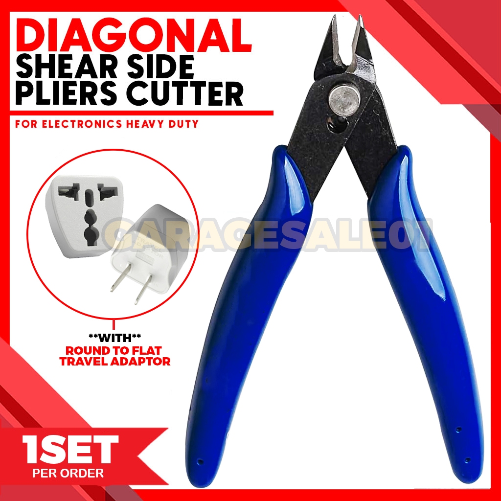 Round to Flat Travel Adapter With Diagonal Flush Pliers Side Nippers | Shopee Philippines