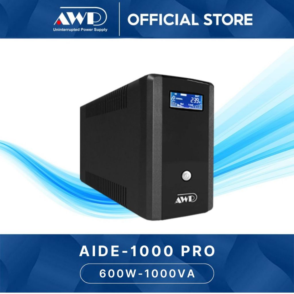 AWP Aide Pro LCD 600W-1000VA UPS with AVR Uninterruptible Power Supply ...