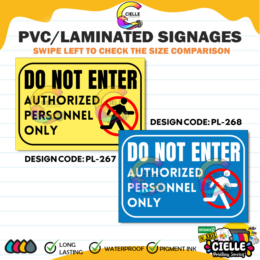 PVC/LAMINATED/STICKER SIGNAGES (PL-267&PL-268) - DO NOT ENTER ...