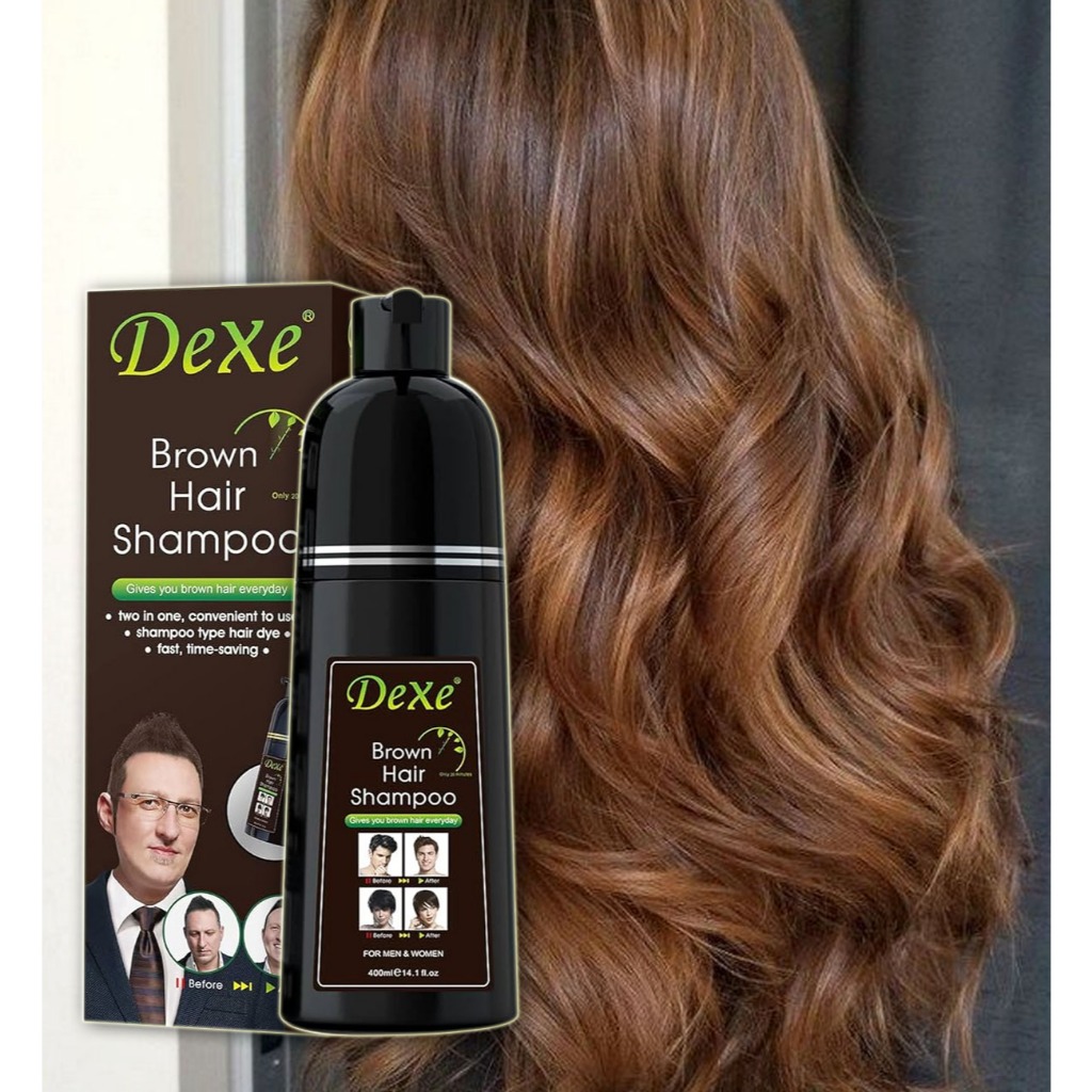 DEXE 400ML BROWN Hair Color Ammonia Free 3in1Instant Hair Dye Shampoo ...