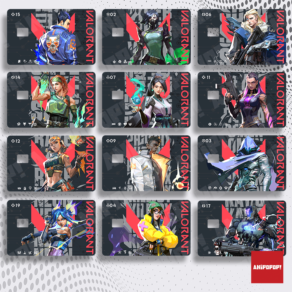 Valorant Agents Waterproof Vinyl Card Skins for BEEP, ATM, and more ...