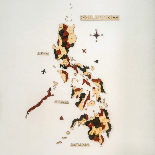 Philippine Wood Map - Tricolor (20.5" x 38") | Shopee Philippines