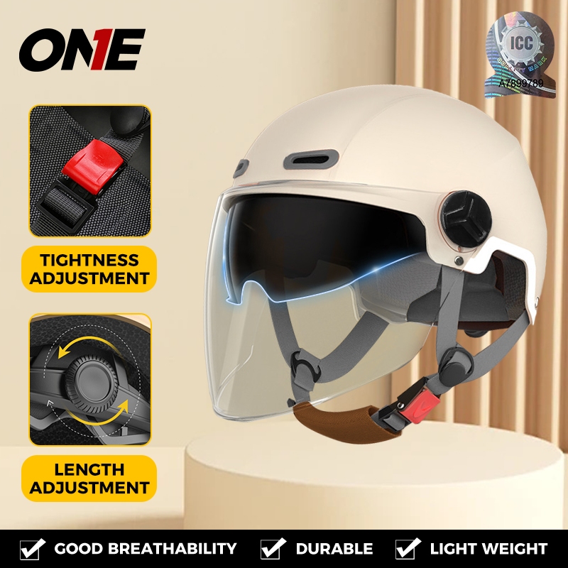 Summer Helmet Half Face for Motorcycle Women Men Double Mirror Open ...