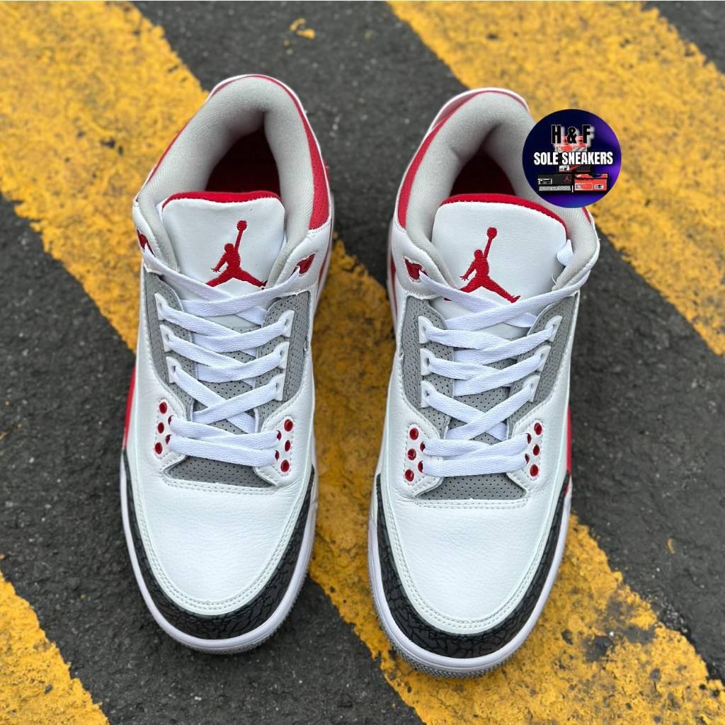 Jordan 3 Fire Red Shoes With Free Socks Orig Not Class A | Shopee ...