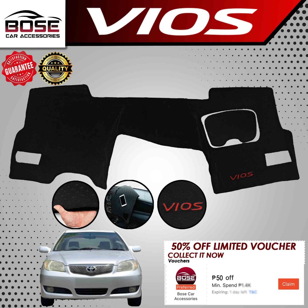 Dashboard Cover for Toyota Vios Gen 1 2003 - 2007 High Quality Non Slip ...