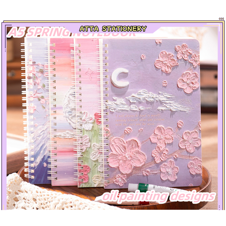 A5 1PCS Oil Paintings Landscape Spring Notebook 60Sheets Notepads ...