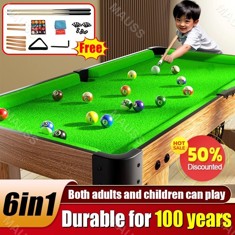 New 122x63 cm Mini Billiard Table For Kids Wooden Tabletop Pool Table ...