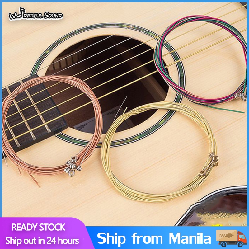 Guitar Strings 6Pcs/Set Acoustic Guitar String Set Phosphor Bronze ...