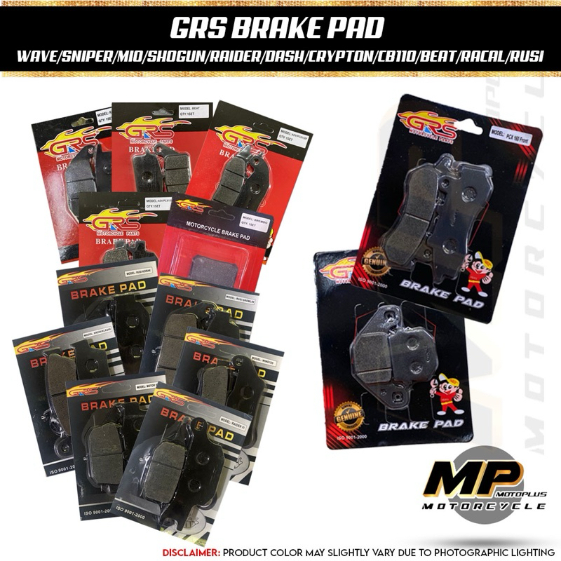 GRS BRAKE PAD WAVE/SNIPER/MIO/SHOGUN/RAIDER/DASH/CRYPTON/CBIO/BEAT ...