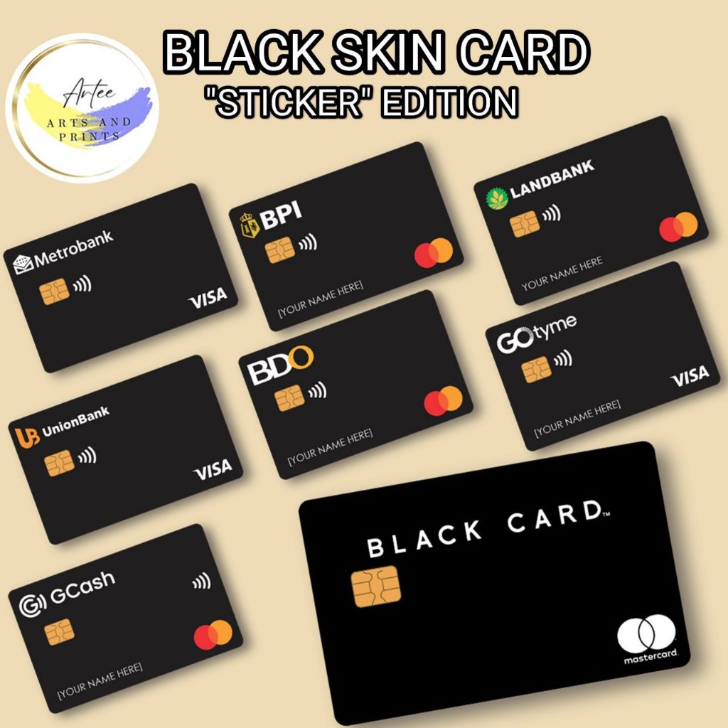 BLACK SKIN CARD EDITION STICKERS for DEBIT/CREDIT CARD | Shopee Philippines