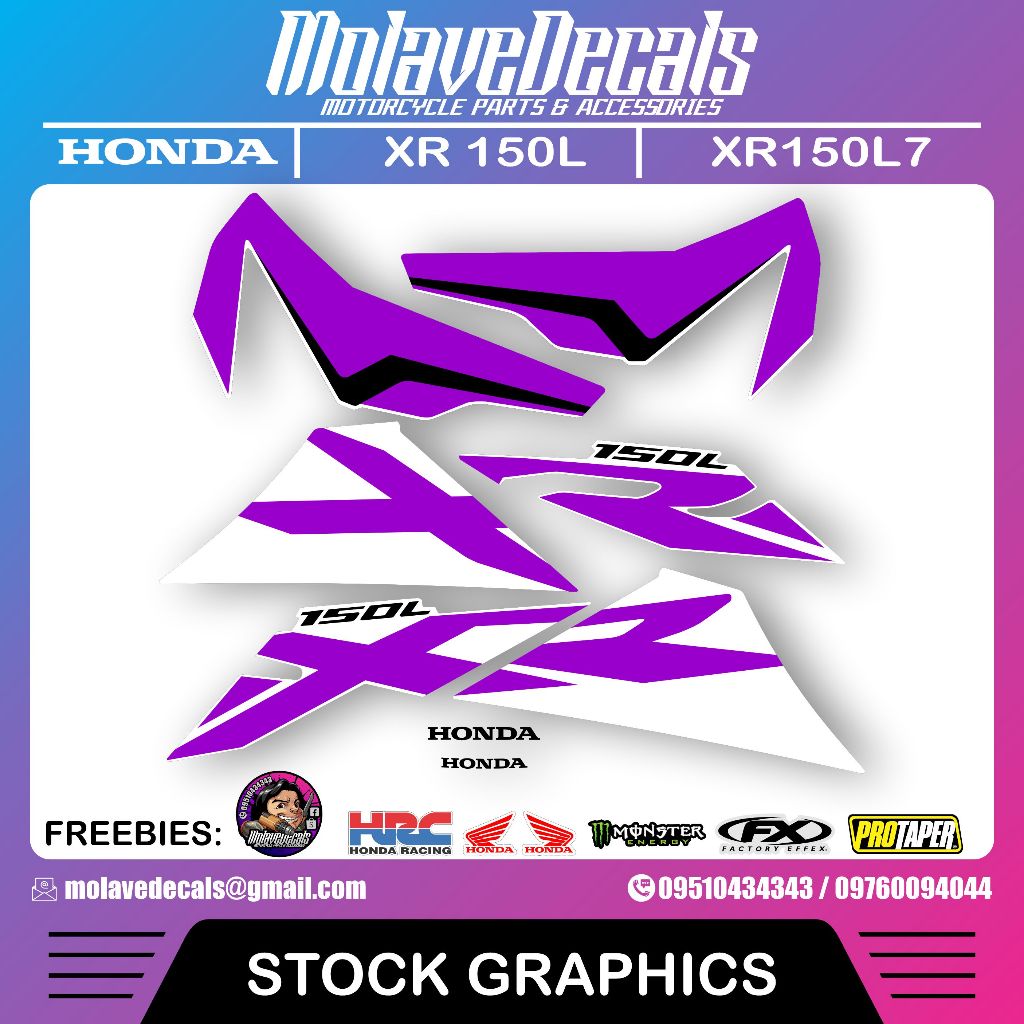 Honda XR 150L Stock Decals White Purple | Shopee Philippines