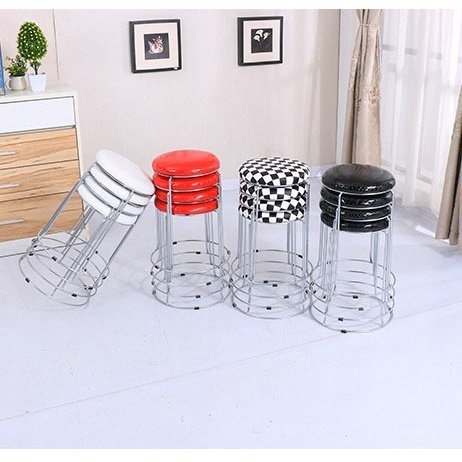 Stool home dining room desk European high round stool luxury dressing ...