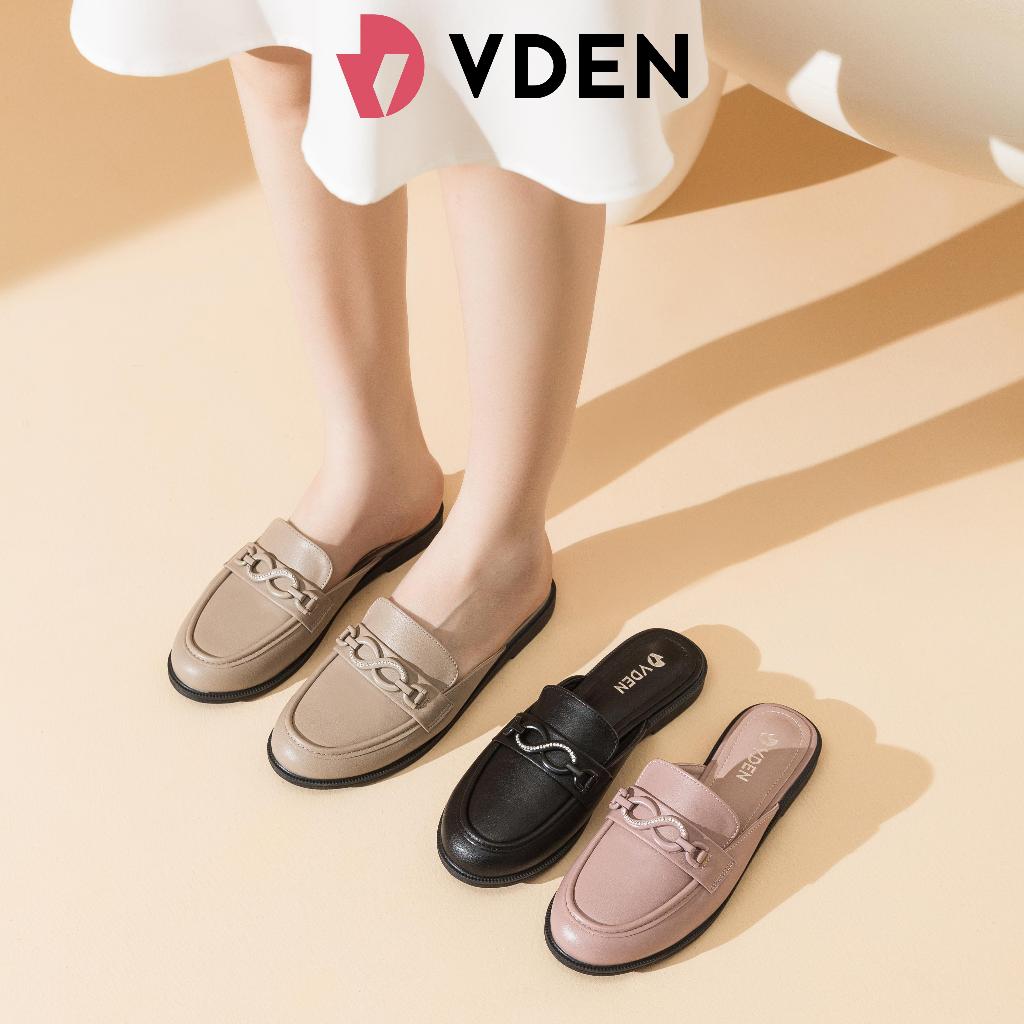 VDEN Half Shoes Leather Mules for Women 2.7CM/0.6INCH 208-35 Retro ...