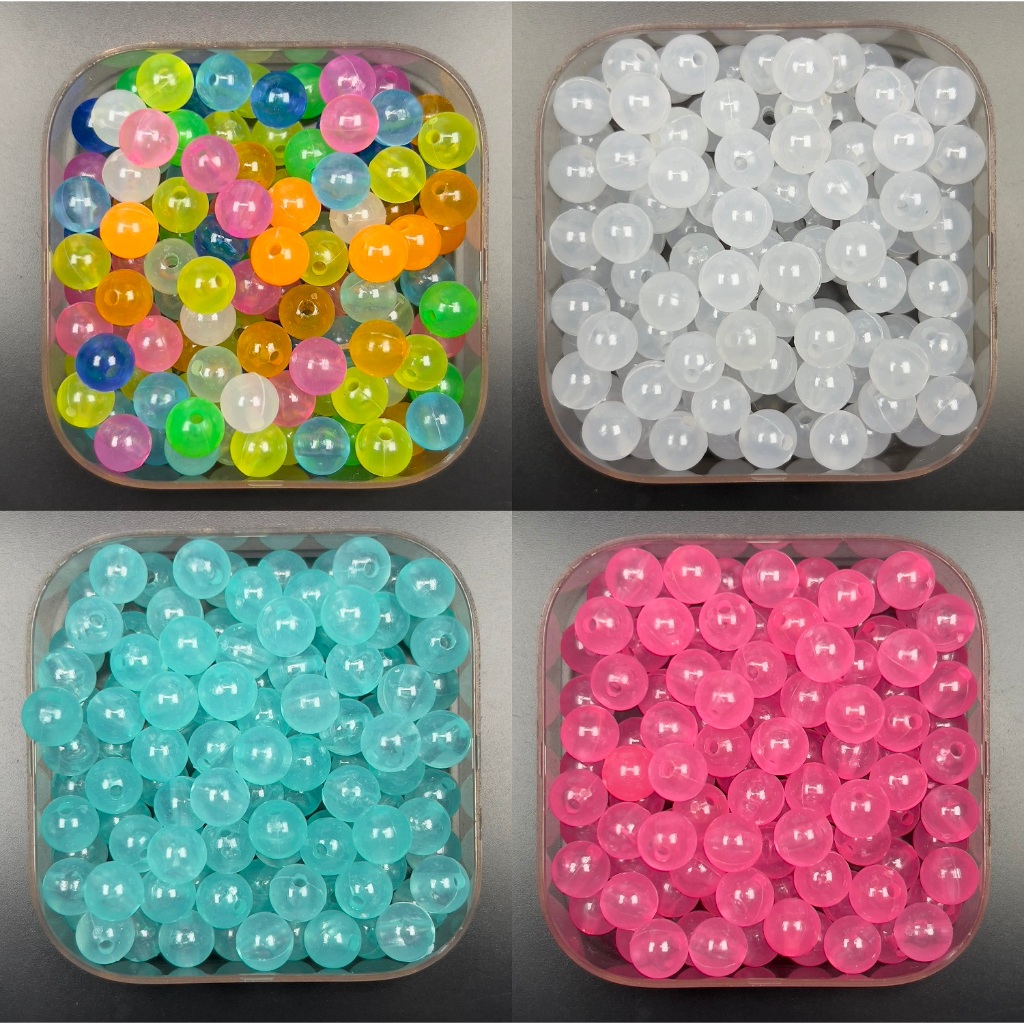 50 Pcs Luminous Round Beads 8mm Glow In the Dark DIY Beads Art and ...