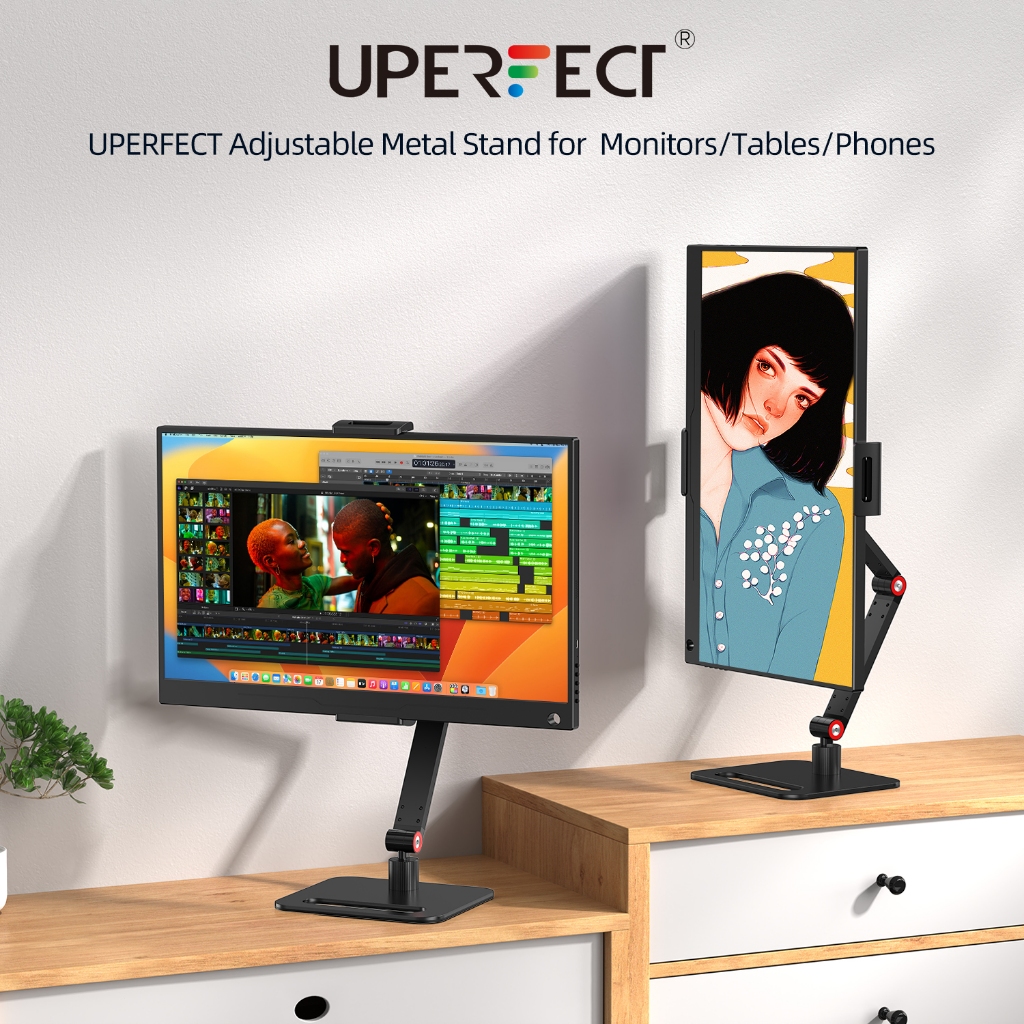 Portable Monitor Stand Adjustable 360° Swivel Bracket Tablet Holder ...