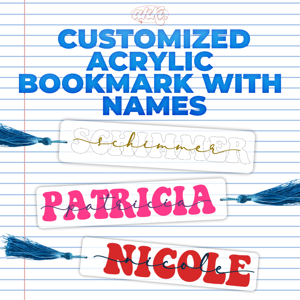 Customized Acrylic Bookmark With Names | Shopee Philippines