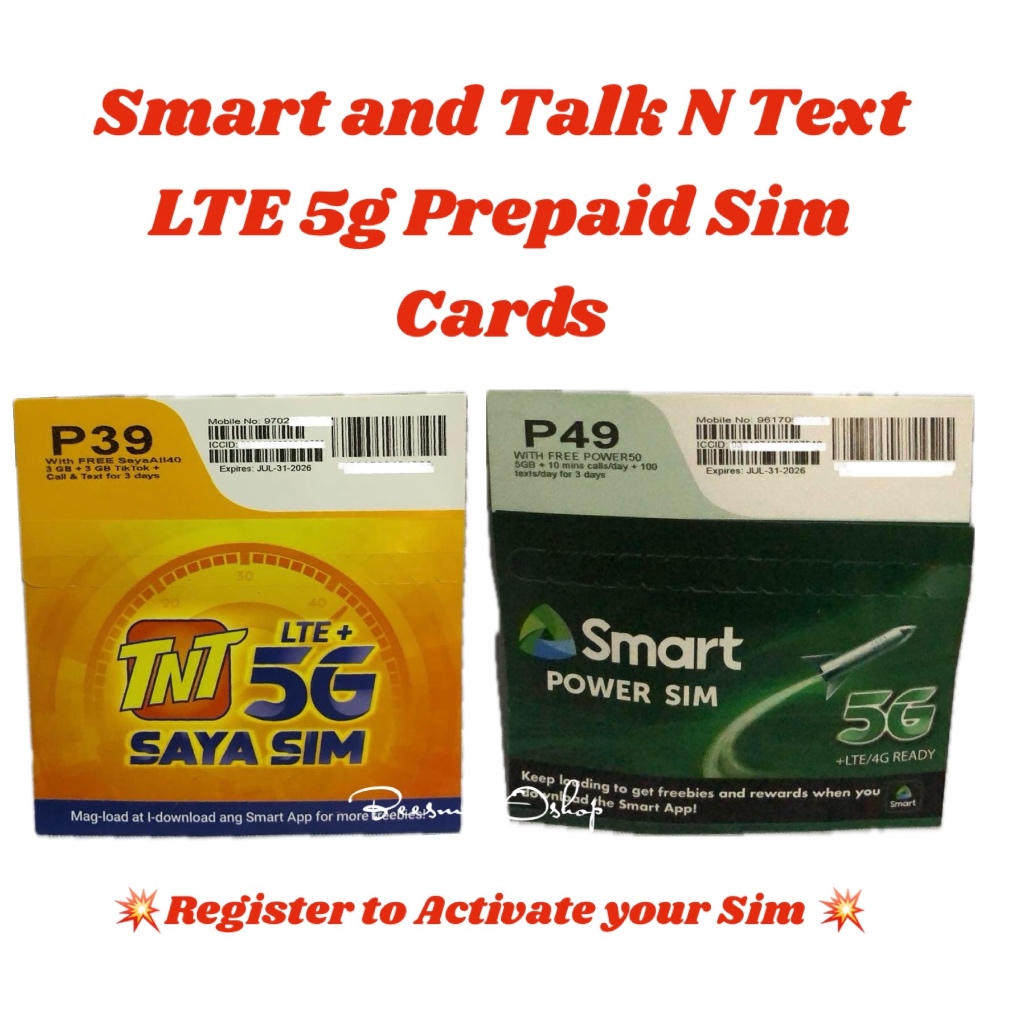 SMART POWER and TALK N TEXT 5g LTE Prepaid Sim Cards | Shopee Philippines