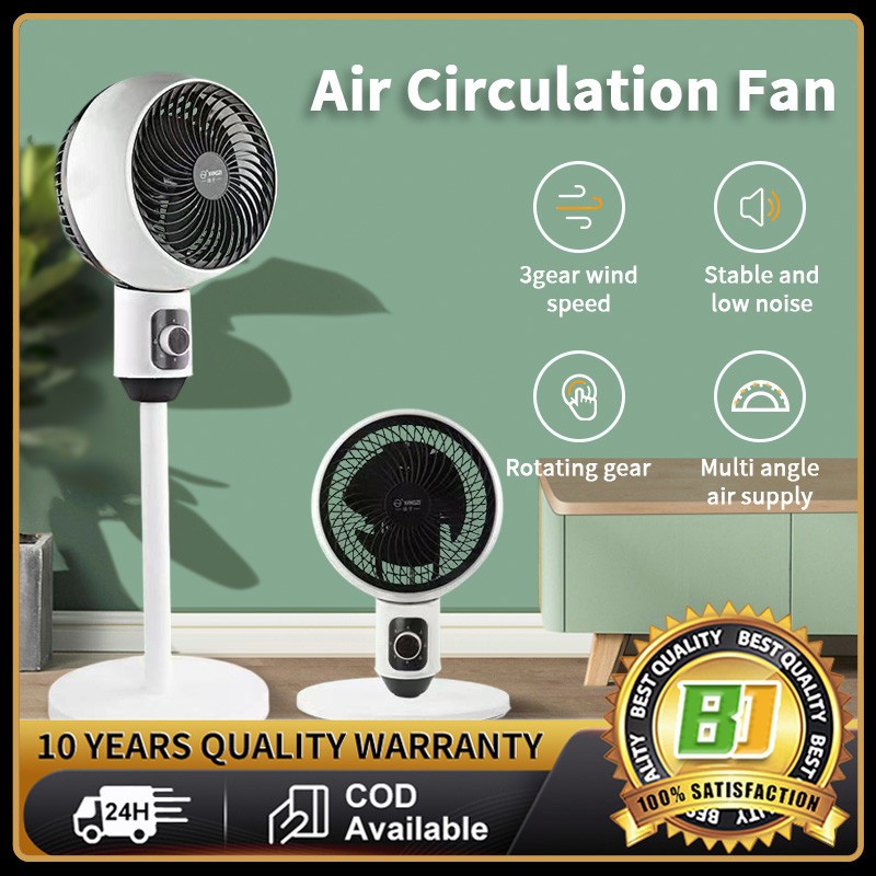 BD Electric Stand Fan 3-Speed Strong Wind Air Circulator Fan Silent ...