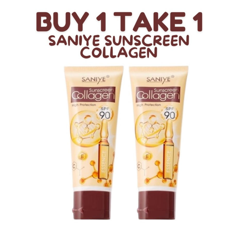 BUY 1 TAKE 1 Saniye Collagen Sunscreen SPF 90 Whitening Sun Protection Sunscreen Moisturize Skin ...