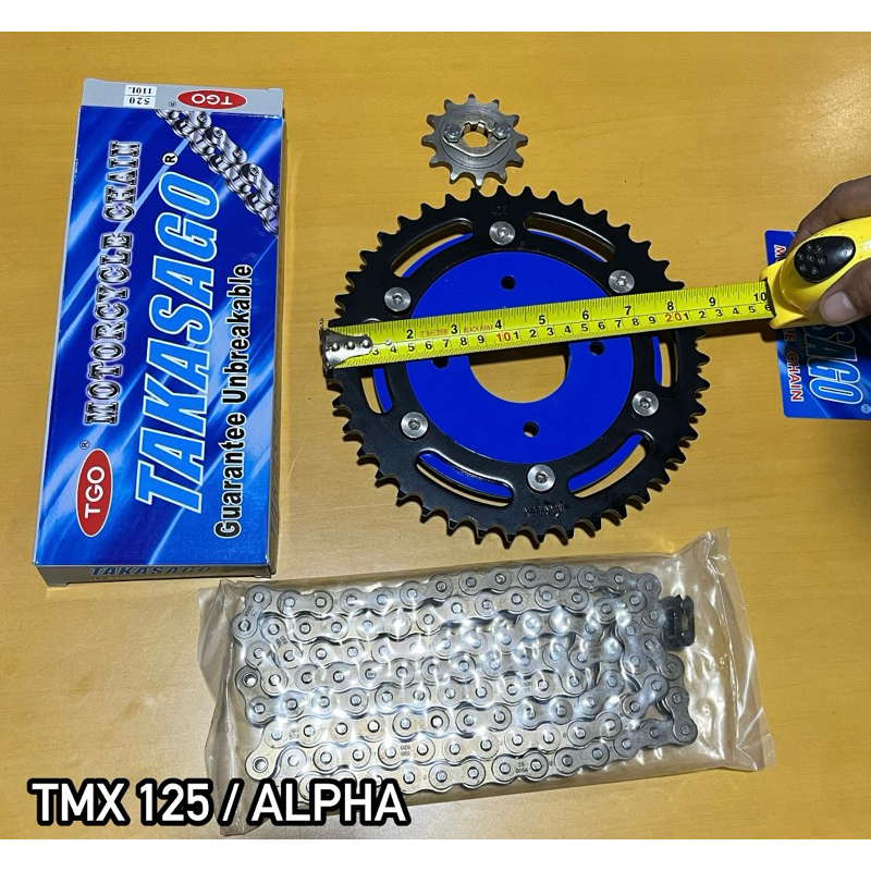 TMX 125 / ALPHA 520 CHAIN&SPROCKET SET (CUSTOM) | Shopee Philippines