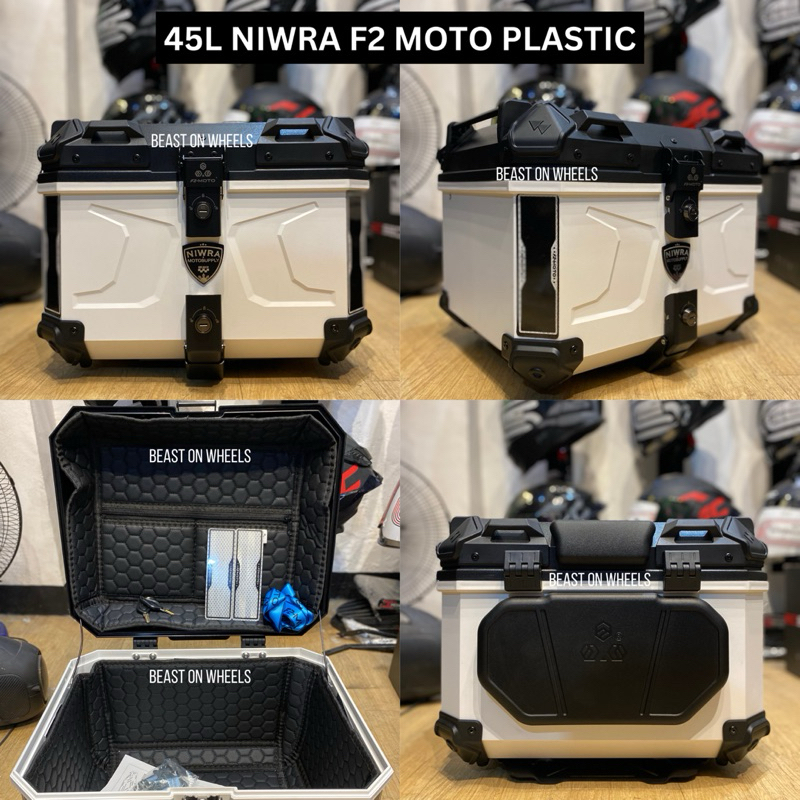 NIWRA F2 Moto Plastic Top Box 45L Hard Plastic Topbox | Shopee Philippines