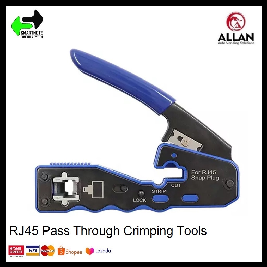 RJ45 Pass Through Crimper Tool Crimping Tool for CAT7/CAT6A/CAT6/CAT5 ...