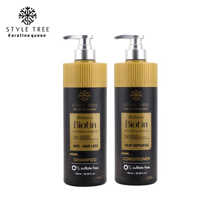 STYLE TREE KERATINE QUEEN RICHNESS BIOTIN SHAMPOO & CONDITIONER 0% ...