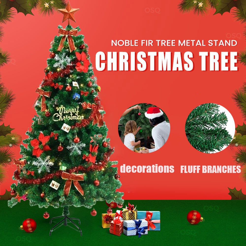Christmas Tree 5FT/6FT Folding Stable Metal Stand Fast Assemble Flame ...