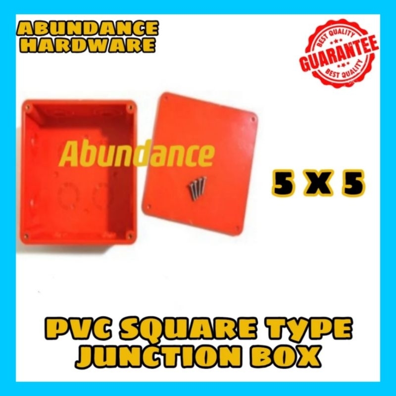 PVC SQUARE TYPE JUNCTION BOX 5 x 5 electrical junction box | Shopee ...