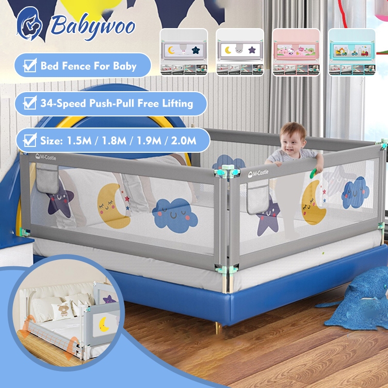 Bed Fence for Baby 1.5M/1.8M/1.9M/2M Queen/King Size Slide Down Safety ...
