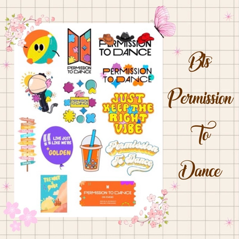 Kpop Inspired bts Permission to Dance Waterproof Laminated Die-cut Sticker Pack | Shopee Philippines